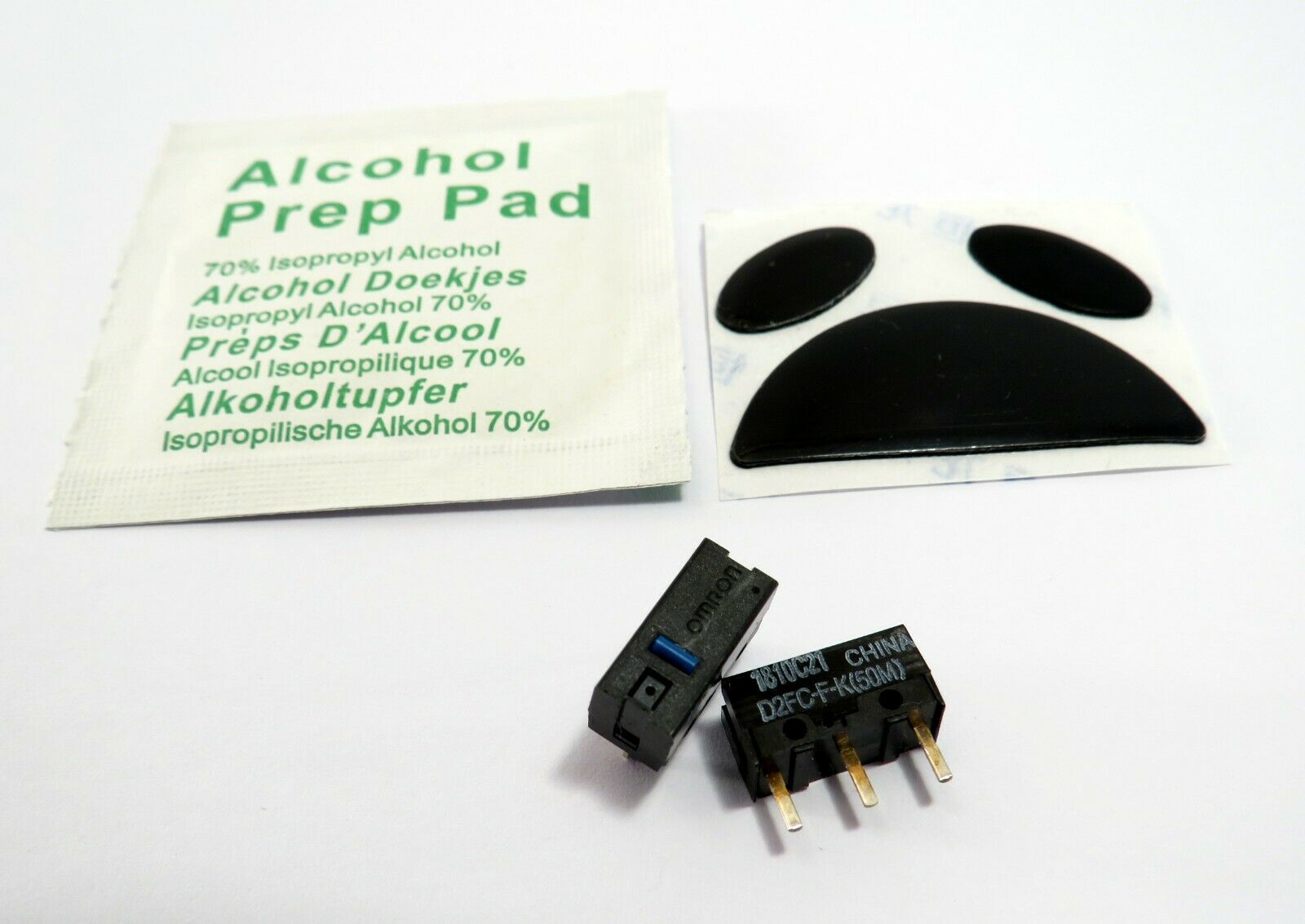 1x Logitech G100 Maus-Füße, Gleiter + 2x Omrom Schalter R & L 50M-Klic